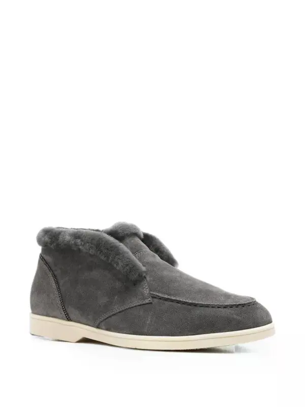 DOUCAL'S Shearling-trim Suede Loafers
