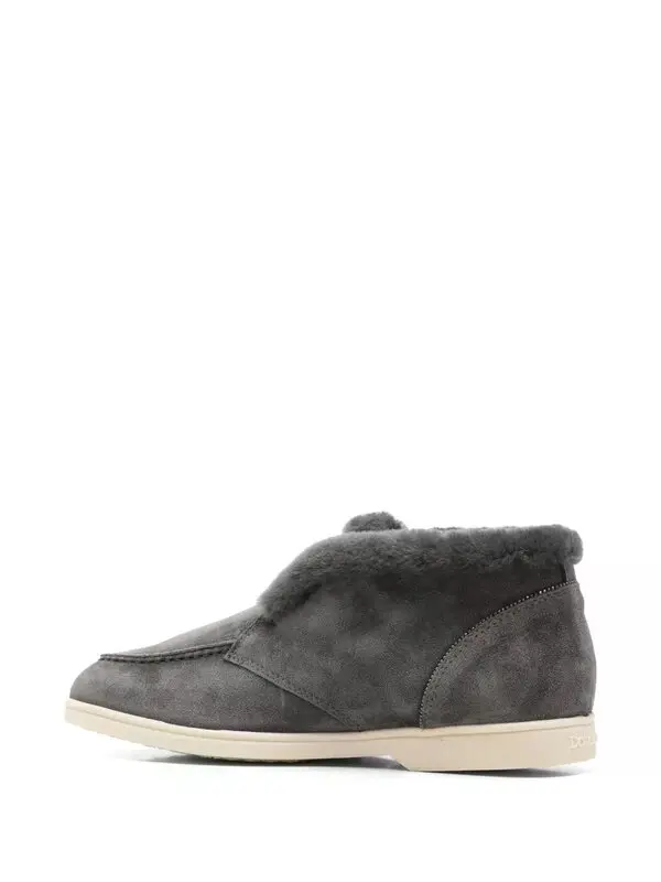 DOUCAL'S Shearling-trim Suede Loafers