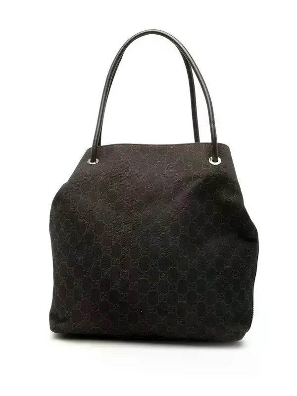 Gucci 2000-2015 Gg Denim Gifford Tote Bag - Brown