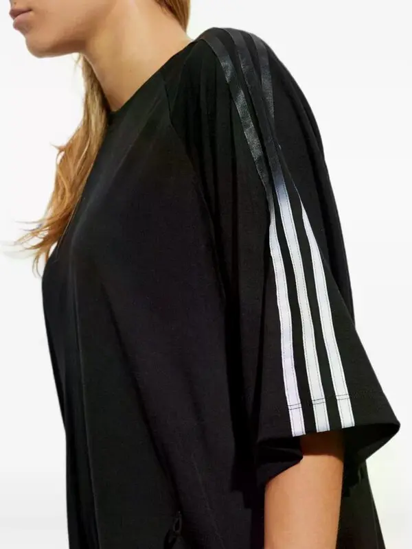 Y3 Stripe-detail Drawstring-fastening Midi Dress
