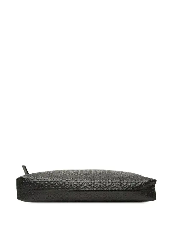 Loewe 2018 Embossed Anagram Leather Repeat T Clutch Bag