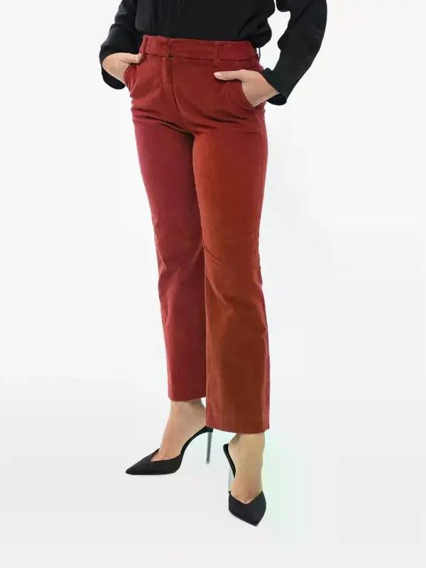 True Royal Corduroy Flared Trousers - Red