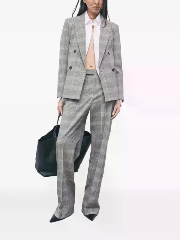 Patrizia Pepe Check-pattern Tailored Trousers - Grey