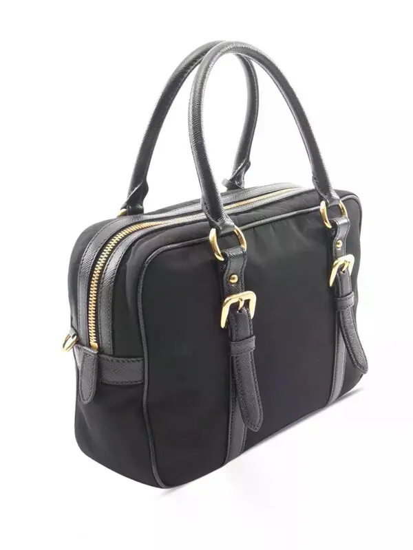 Prada Saffiano Trimmed Tessuto Satchel