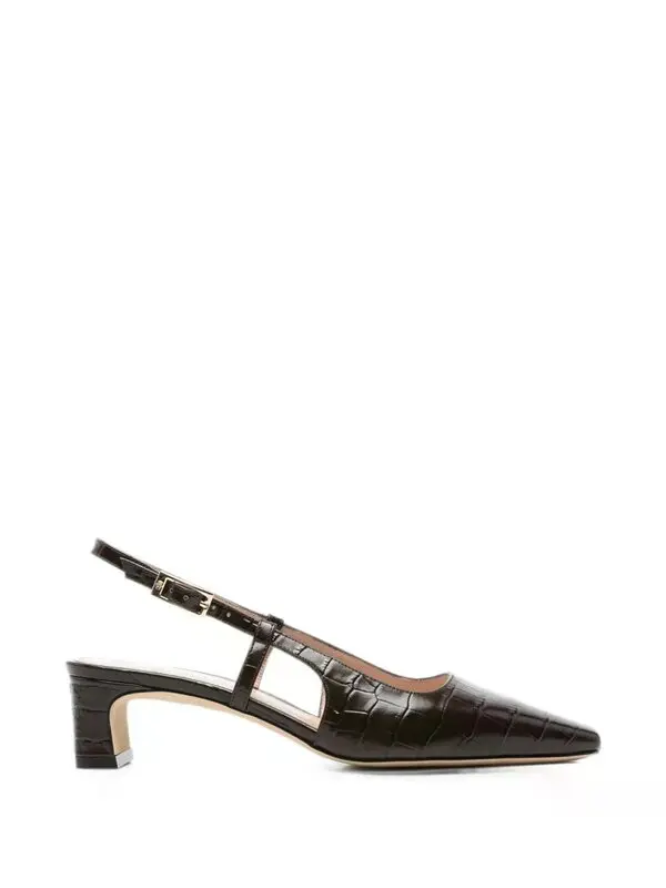 STUART WEITZMAN Croc-effect Slingback Pumps - Brown