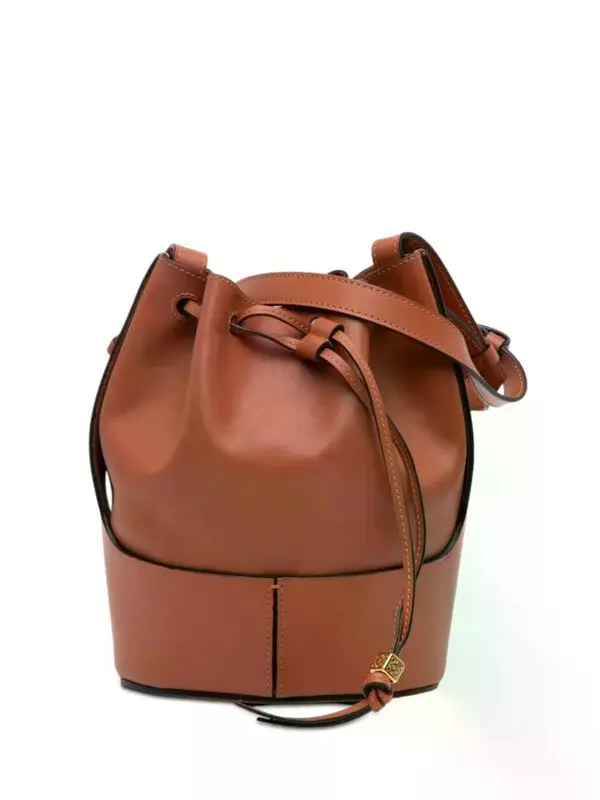 Loewe 2020 Small Leather Balloon Bucket Bag Satchel - Brown