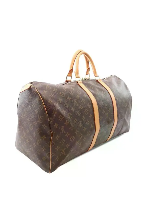 LOUIS VUITTON 2002 Monogram Keepall 55 Travel Bag - Brown