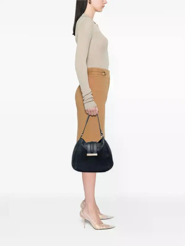 Gucci Embossed Leather Hobo Bag - Black