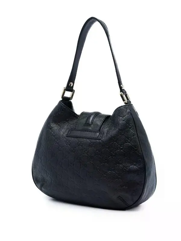 Gucci Embossed Leather Hobo Bag - Black