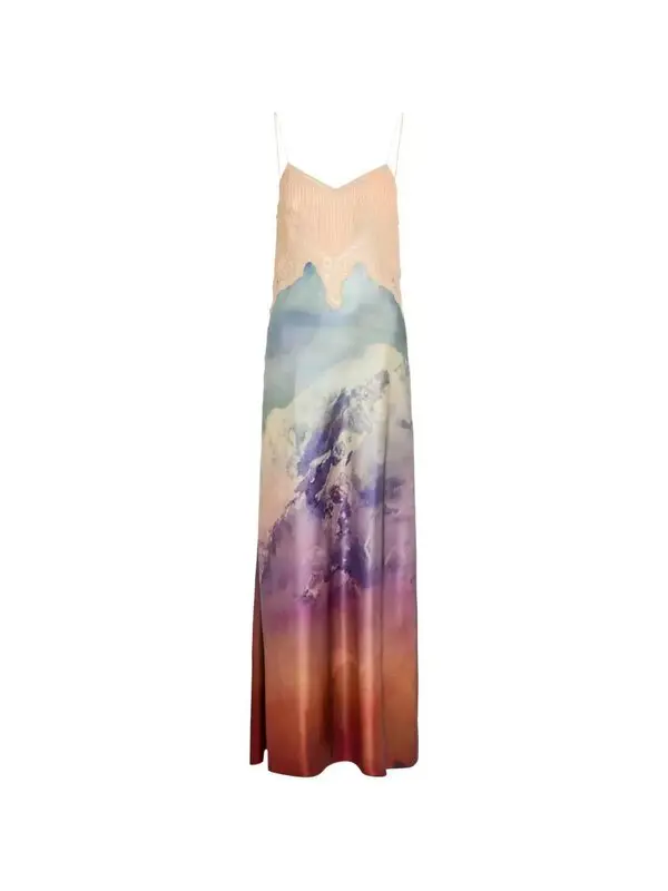 Gabriela Hearst X Paul Smith Adolphine Mountain-print Maxi Dress - Neutrals