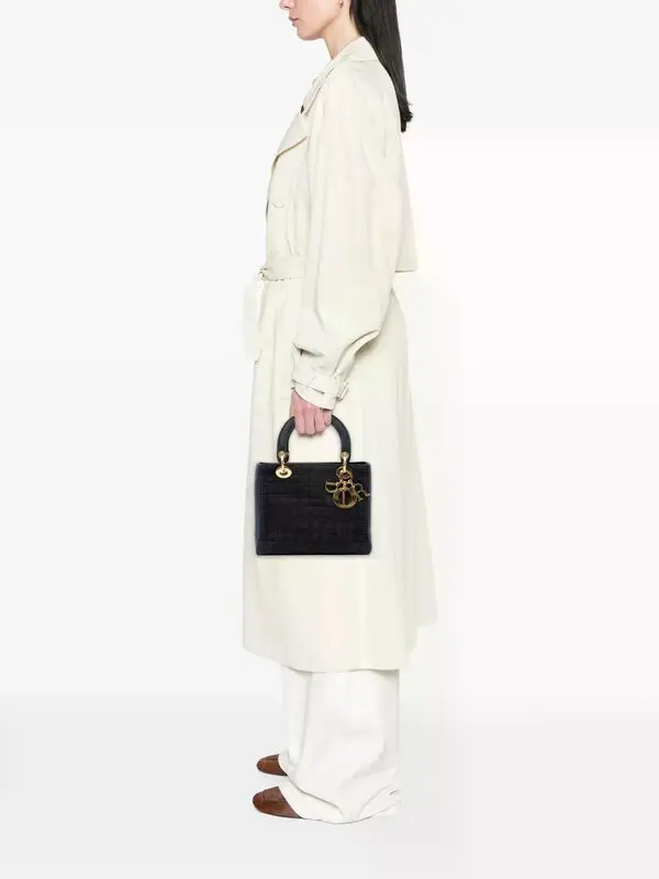 Dior 1997 Medium Nylon Microcannage Lady Satchel - Black