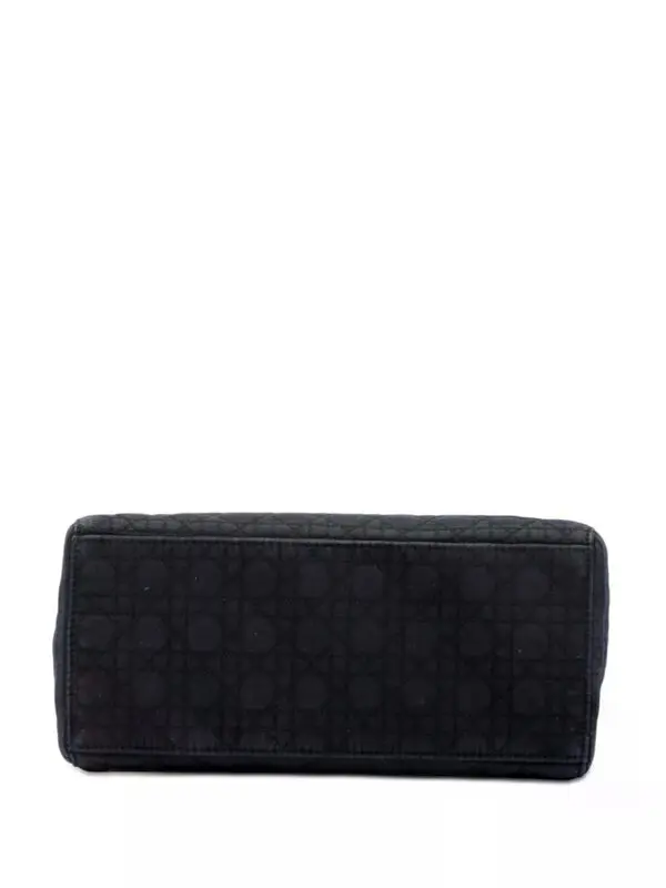 Dior 1997 Medium Nylon Microcannage Lady Satchel - Black