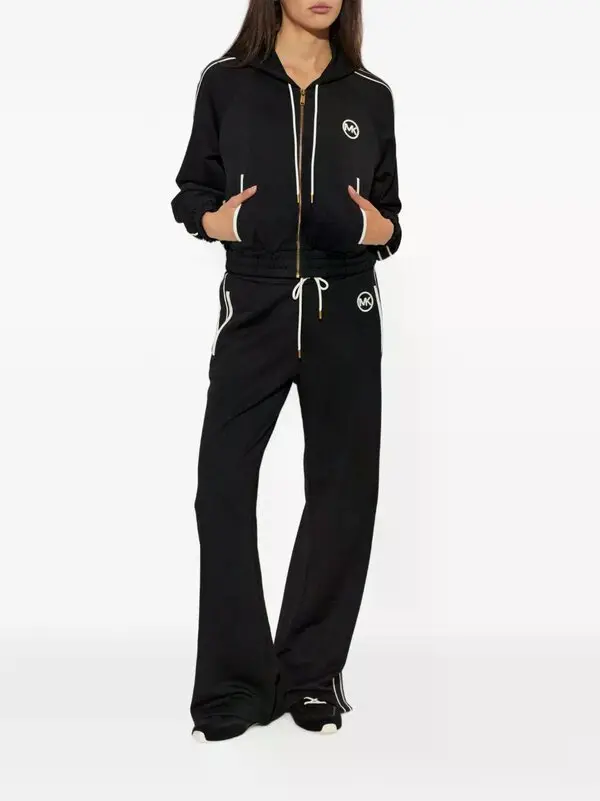 Michael Kors Logo-patch Side-stripe Track Pants - Black