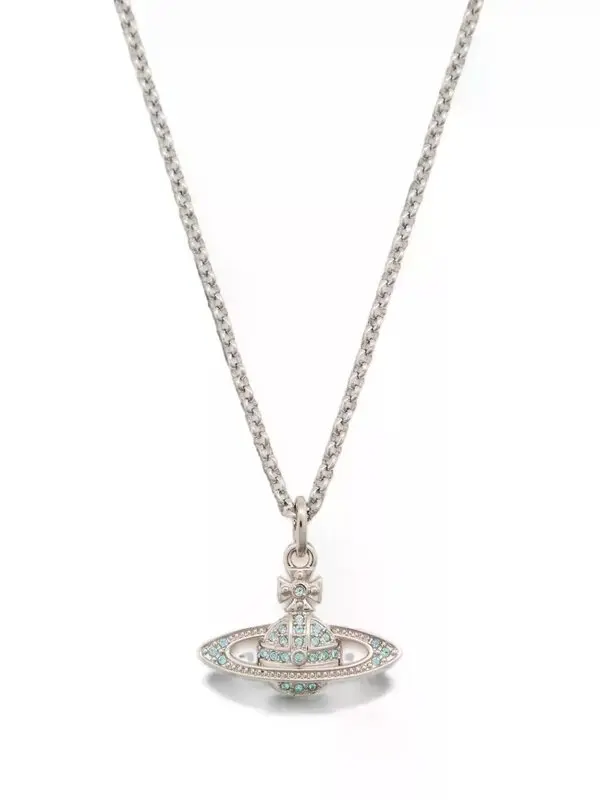 VIVIENNE WESTWOOD Mini Bas Relief Pendant Crystal-embellished Necklace - Silver
