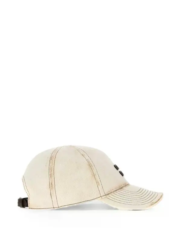 Miu Miu Logo-patch Distressed Baseball Cap