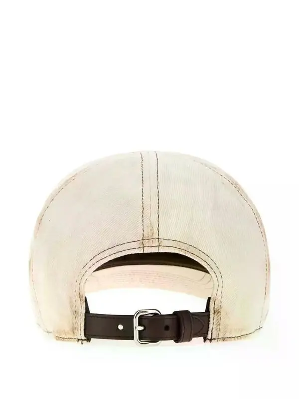 Miu Miu Logo-patch Distressed Baseball Cap - Neutrals