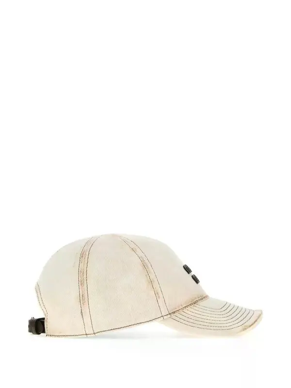 Miu Miu Distressed Logo Patch Baseball Cap