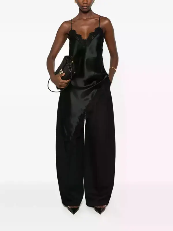 NISSA Lace-trim Asymmetric Top
