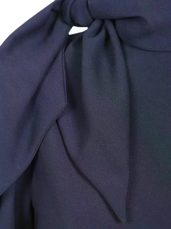 DRHOPE Bow Detail High-neck Shirt