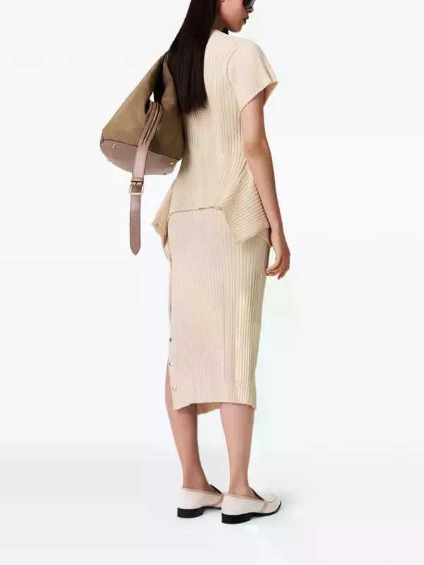 Stella McCartney Ribbed-knit Press-stud Midi Skirt
