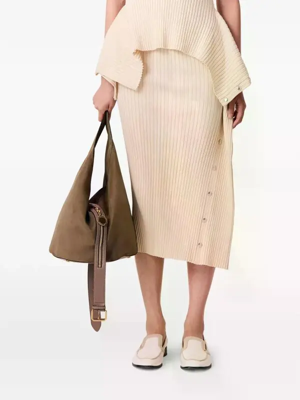 Stella McCartney Ribbed-knit Press-stud Midi Skirt