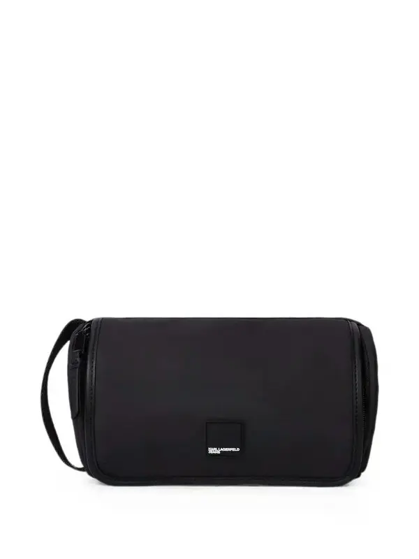 Karl Lagerfeld Coated Faux-leather Wash Bag - Black