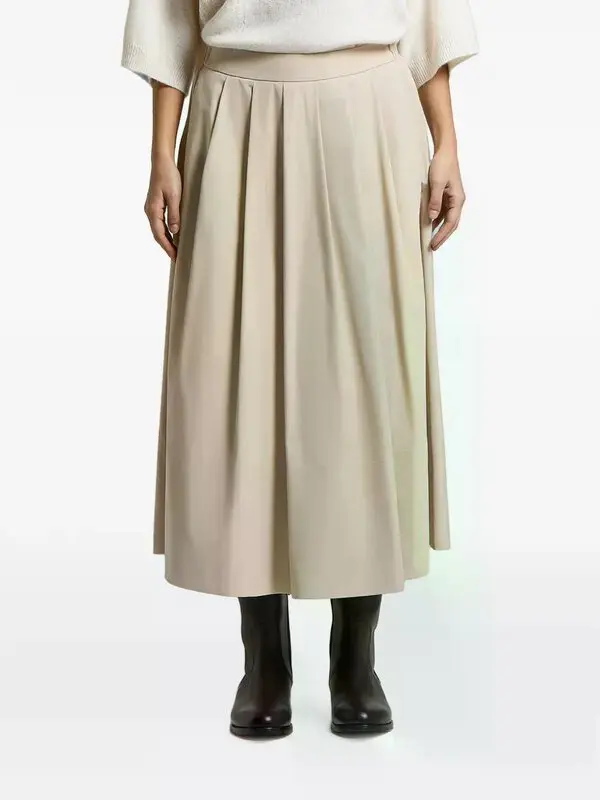 Peserico Pleated Midi Skirt - Neutrals