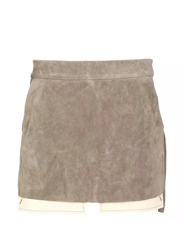 Rick Owens Fog Straight Mini Skirt - Grey