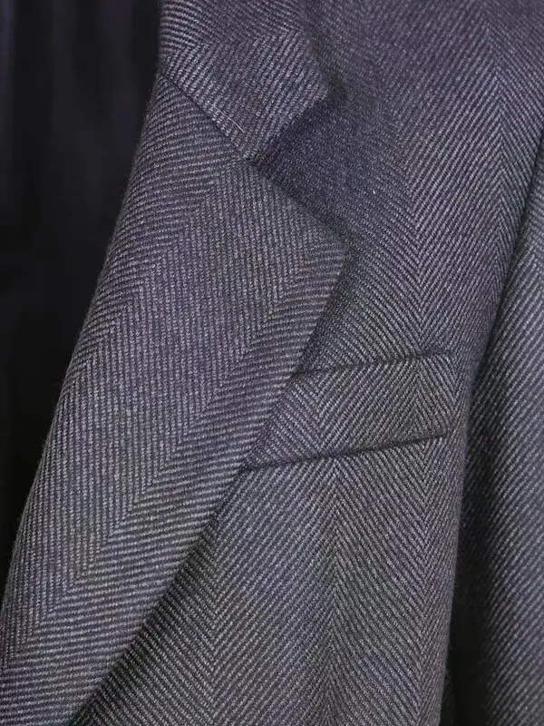 DRHOPE Herringbone Single-breasted Coat