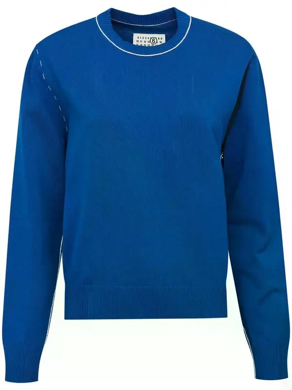 MAISON MARGIELA Crew-neck Cut-out Jumper - Blue