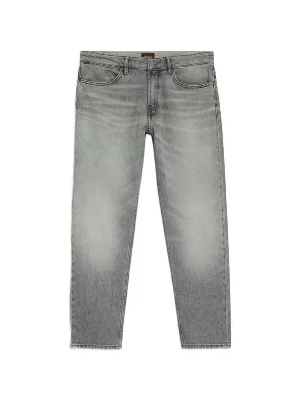 BOSS Faded-effect Straight-leg Jeans