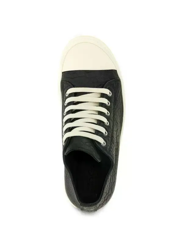 Rick Owens Python-effect Hammered Leather Sneakers