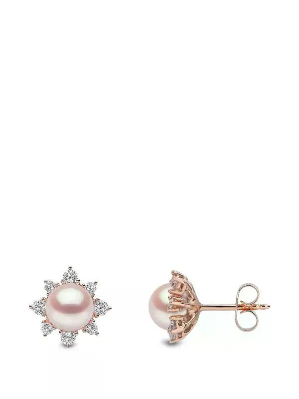 Yoko London Freshwater Pearl And Diamond Star Earrings