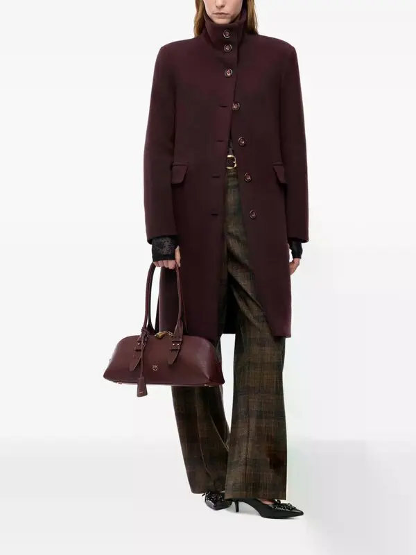 Pinko Belted Button-down Coat - Brown