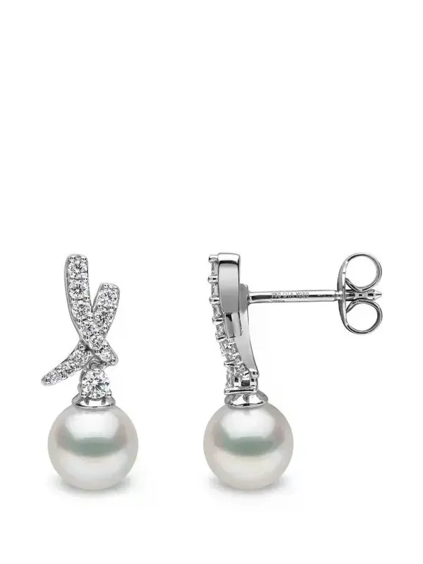 Yoko London Akoya Pearl And Diamond Drop Earrings