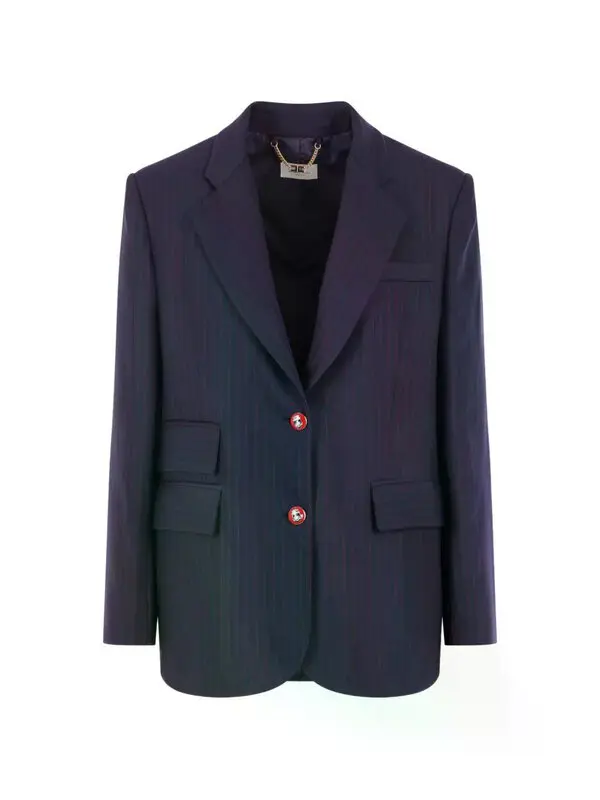 Elisabetta Franchi Pinstripe-pattern Logo-button Blazer
