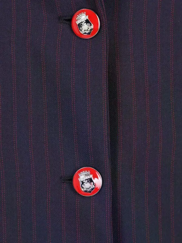 Elisabetta Franchi Pinstripe-pattern Logo-button Blazer