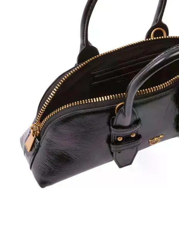 Pinko Love Birds Leather Tote Bag - Black