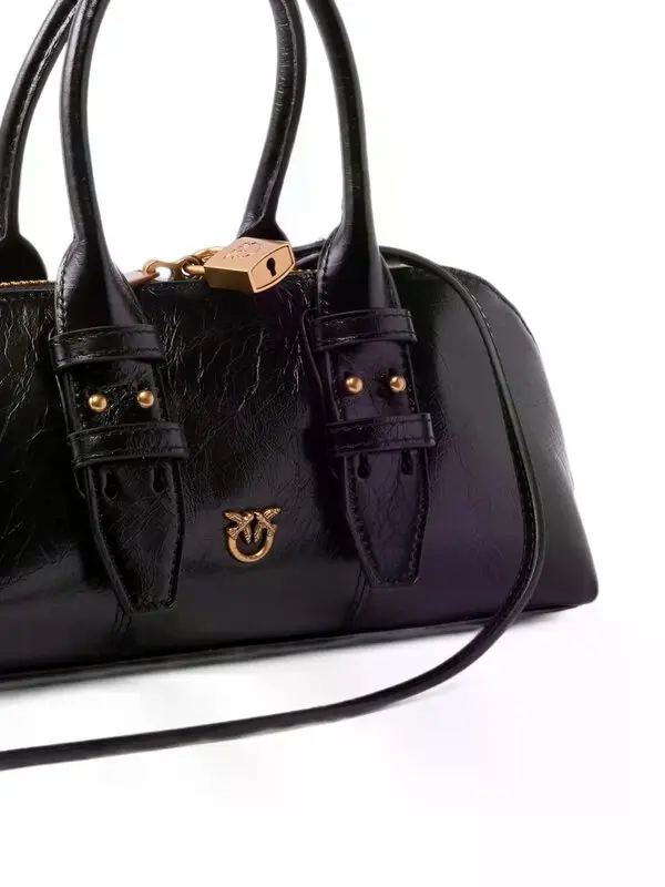 Pinko Love Birds Leather Tote Bag - Black