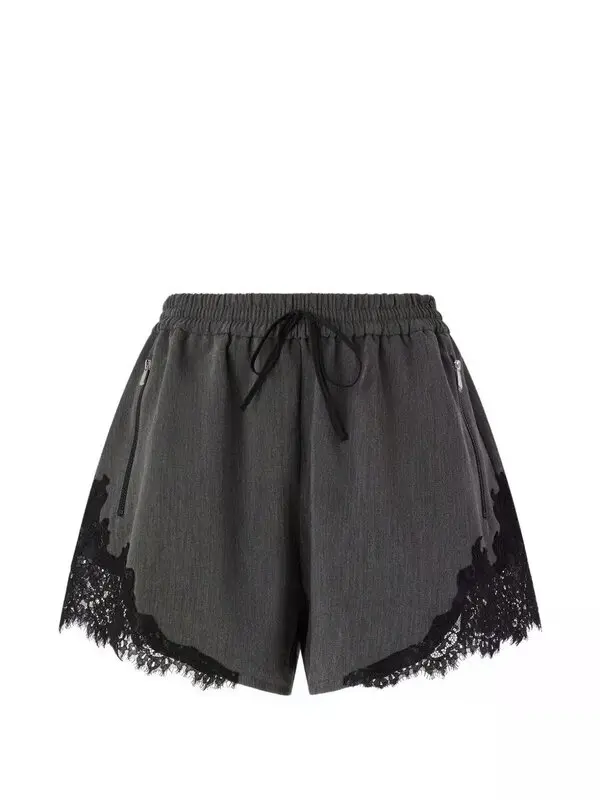 Pinko Fluid Shorts With Lace Insert - Grey