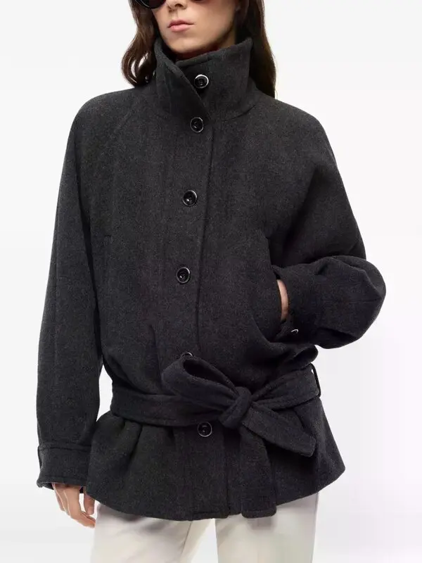 Pinko Belted Funnel-neck Coat