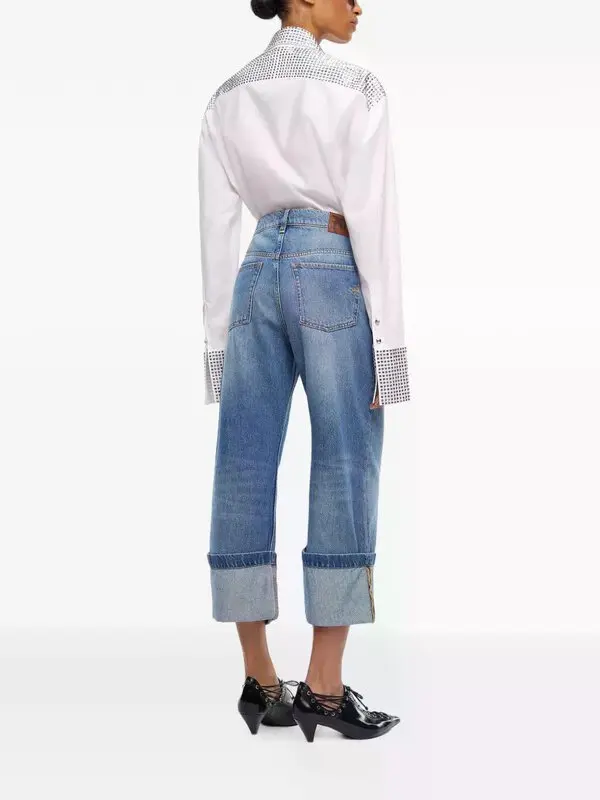 Pinko Belted Turned-up Jeans
