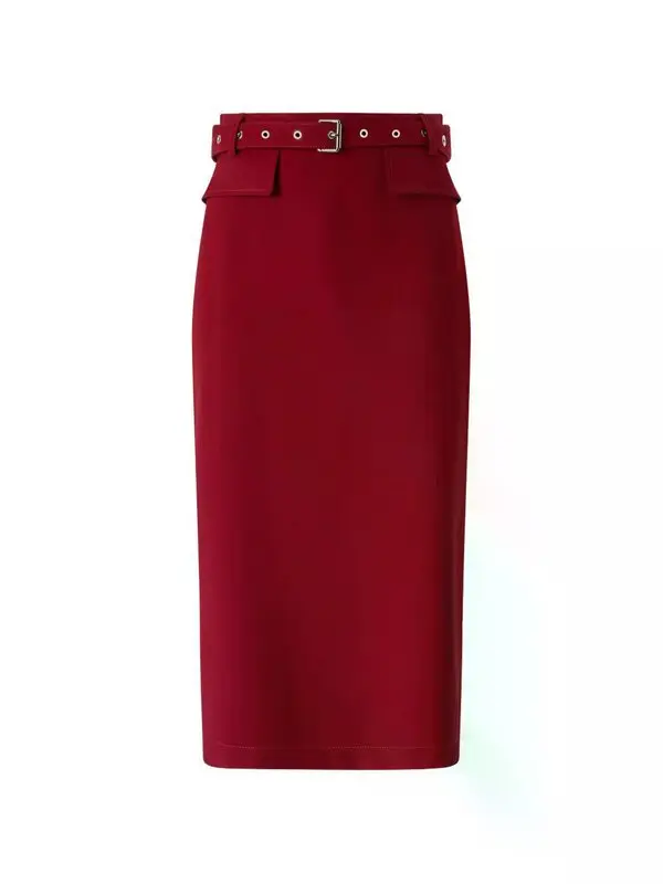 Pinko Belted Slit-detail Midi Skirt - Red