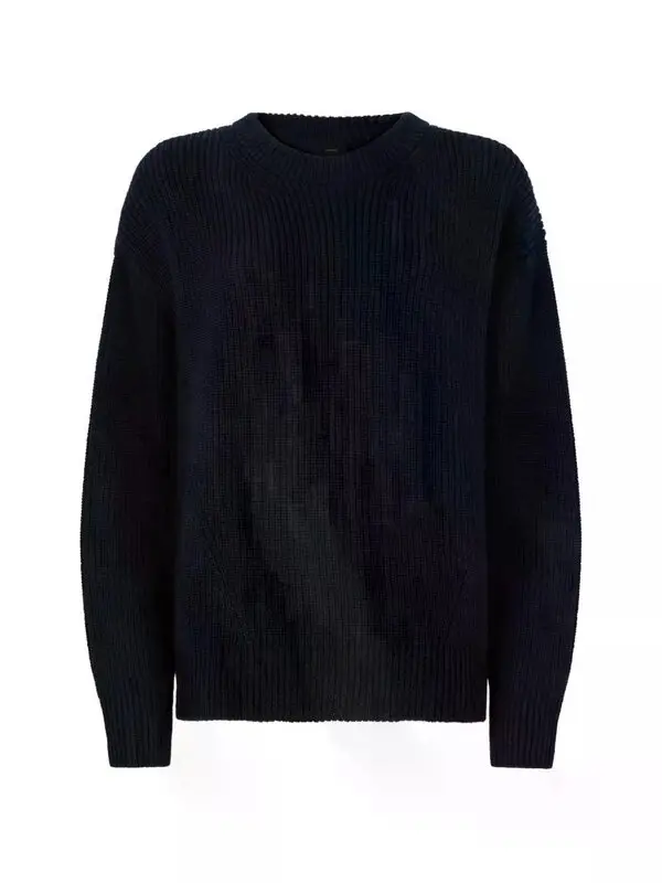Pinko Ribbed Knit Crew Neck Sweater - Blue