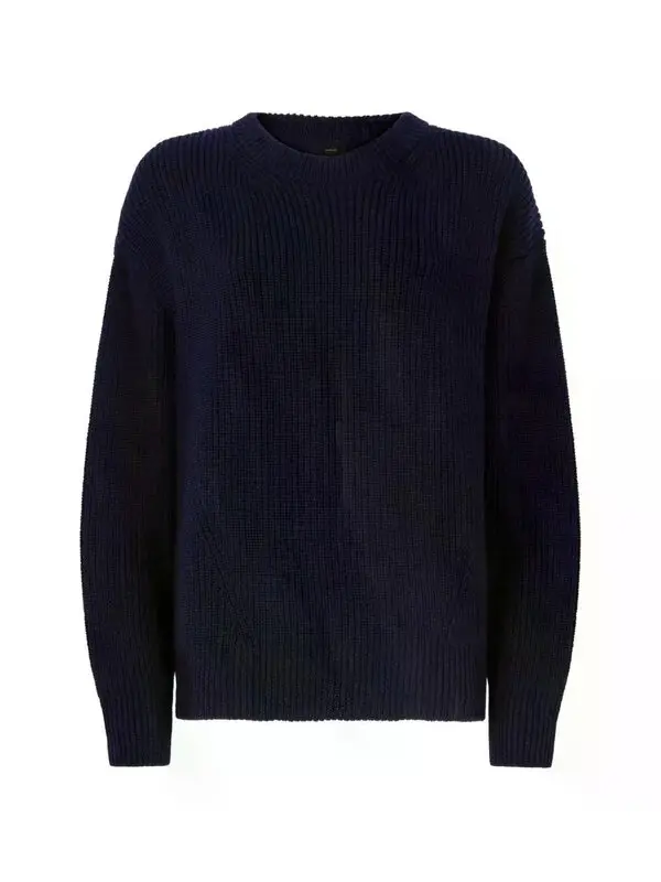 Pinko Ribbed Knit Crew Neck Sweater - Blue
