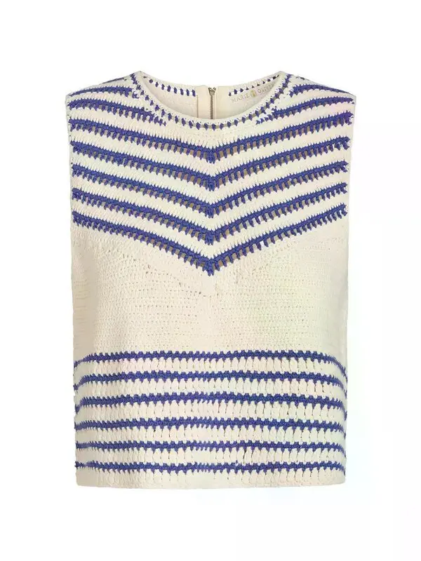 MARIE OLIVER Cass Chevron-knit Tank Top - Neutrals
