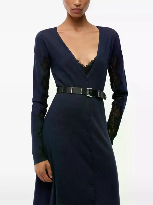 Pinko Lace-panelled Button-up Dress