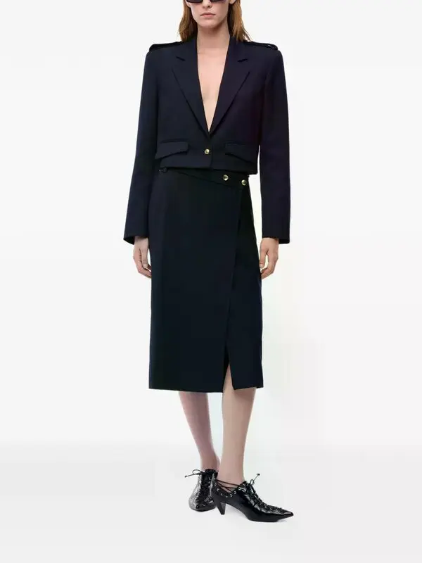 Pinko Wrap Front Button Detail Midi Skirt