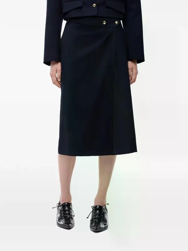 Pinko Wrap Front Button Detail Midi Skirt