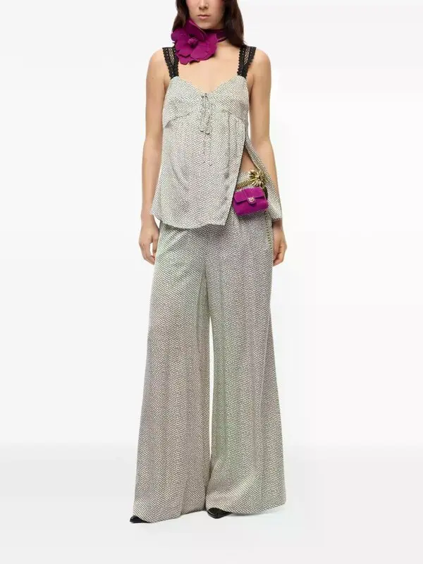 Pinko Polka Dot Drawstring Palazzo Pants